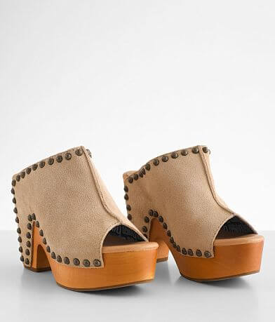 Dingo Peace N' Love Heeled Leather Clog - Women's Shoes in Natural ...