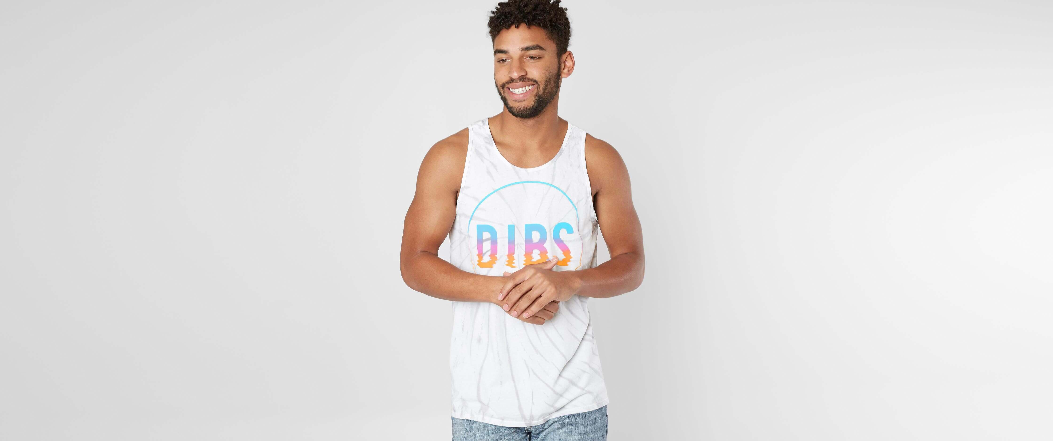 Dibs Melted Tank Top - Men's Tank Tops in White Grey Soft Spiral Wa ...
