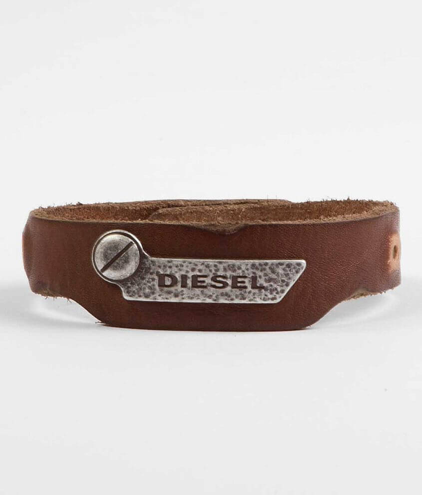 Diesel Leather Bracelet - Men's Jewelry in Brown | Buckle