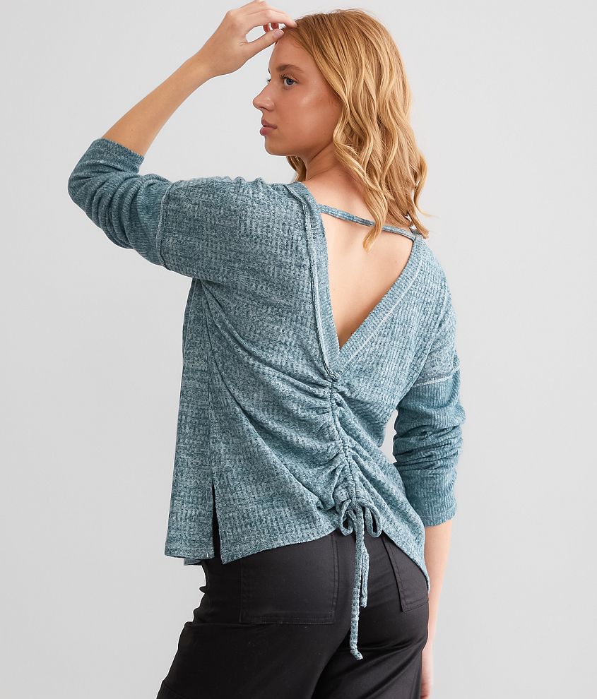 Daytrip Waffle Knit Top - Women's Shirts/Blouses in Turquoise | Buckle