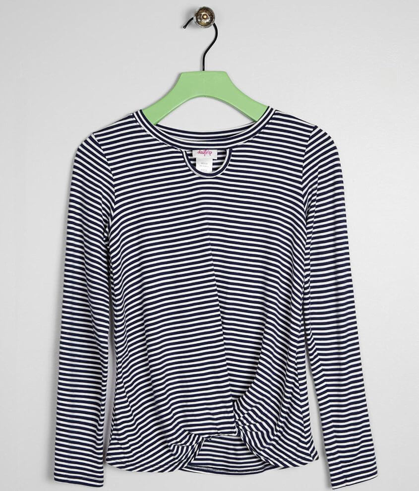 Girls Daytrip Twisted Hem Top Girls Shirts And Blouses In Navy Ivory