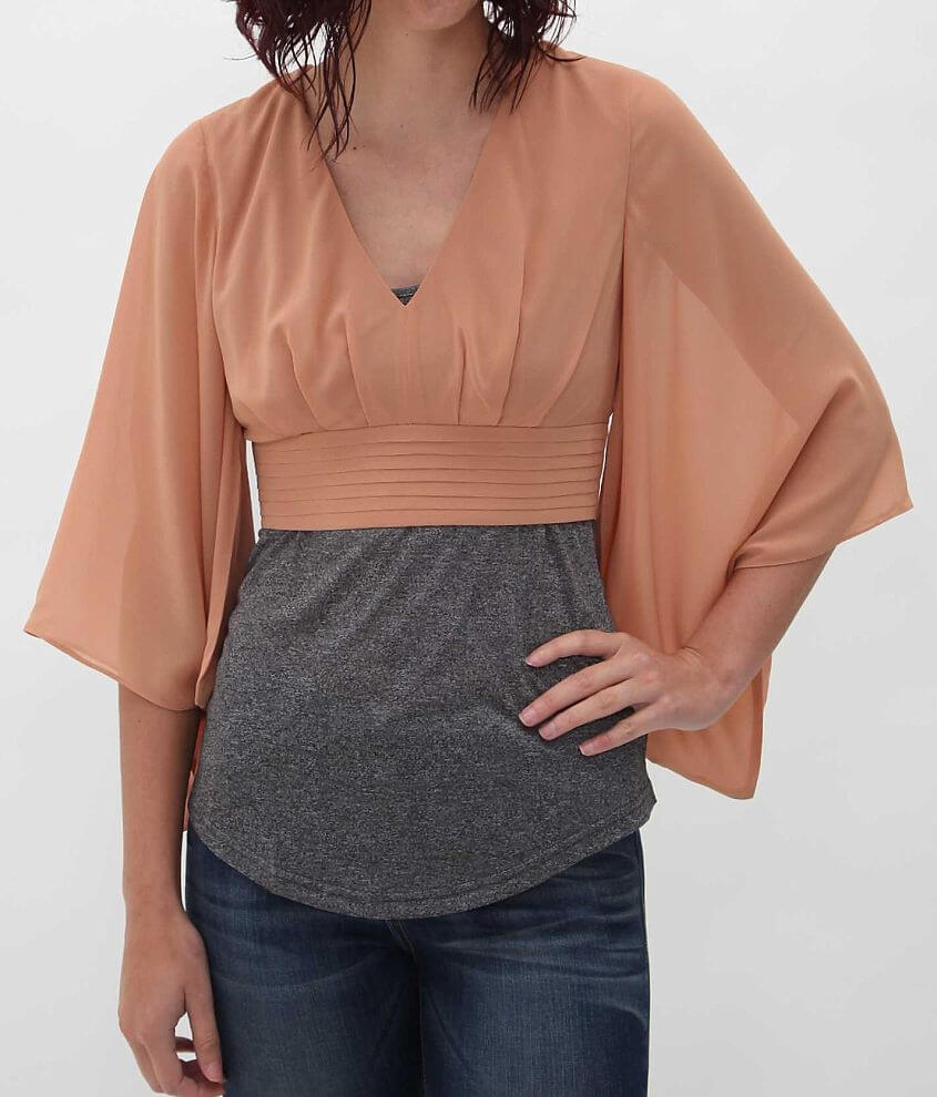 Double Zero Chiffon Top - Women's Shirts/Blouses in Salmon | Buckle
