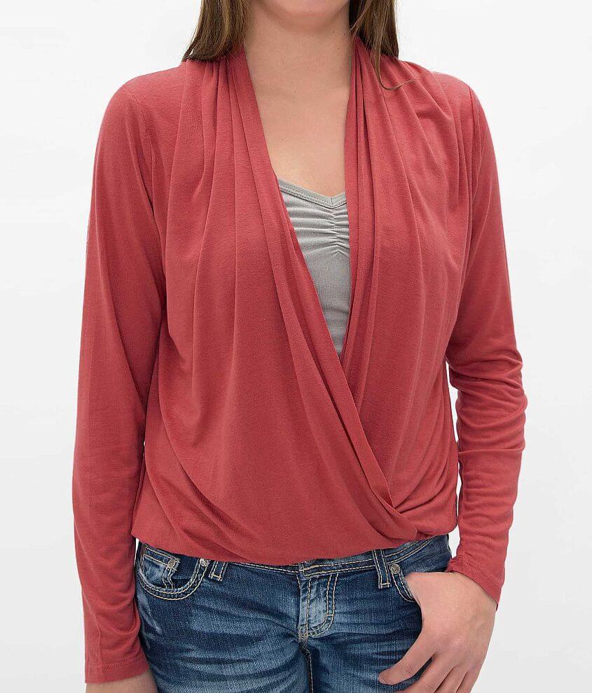 Double Zero Surplice Top - Women's Shirts/Blouses in Dark Coral | Buckle