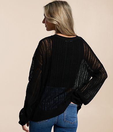 Double Zero Open Weave Sweater - Women's Sweaters in Black | Buckle