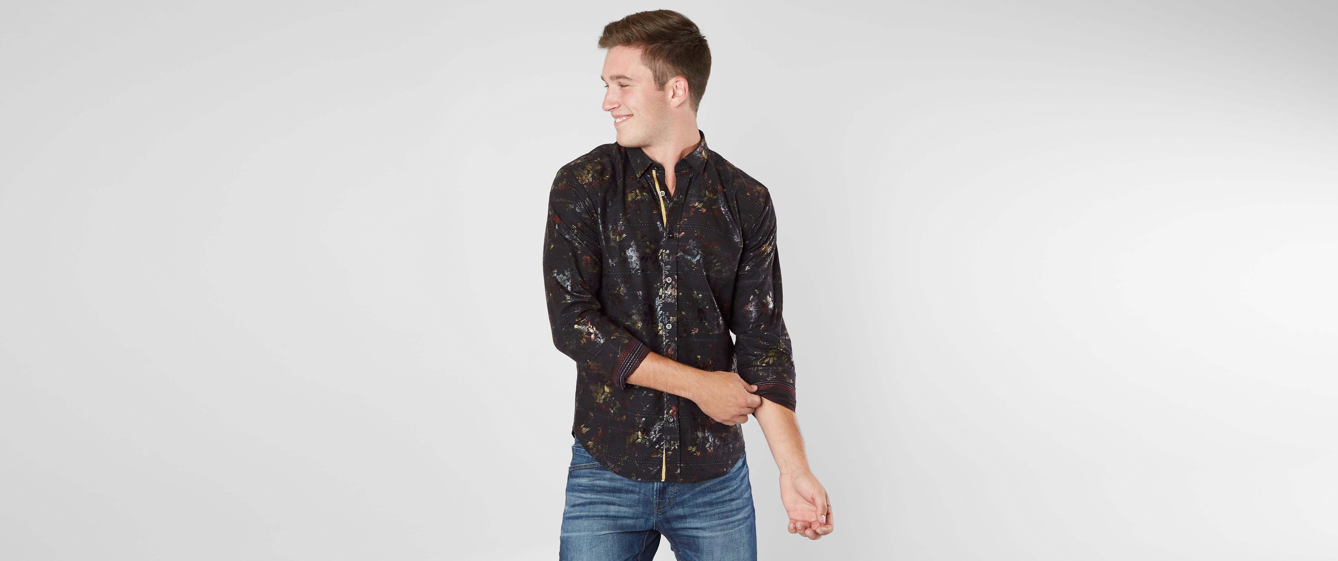 Eight X Iridescent Floral Shirt - Men's Shirts in Black | Buckle
