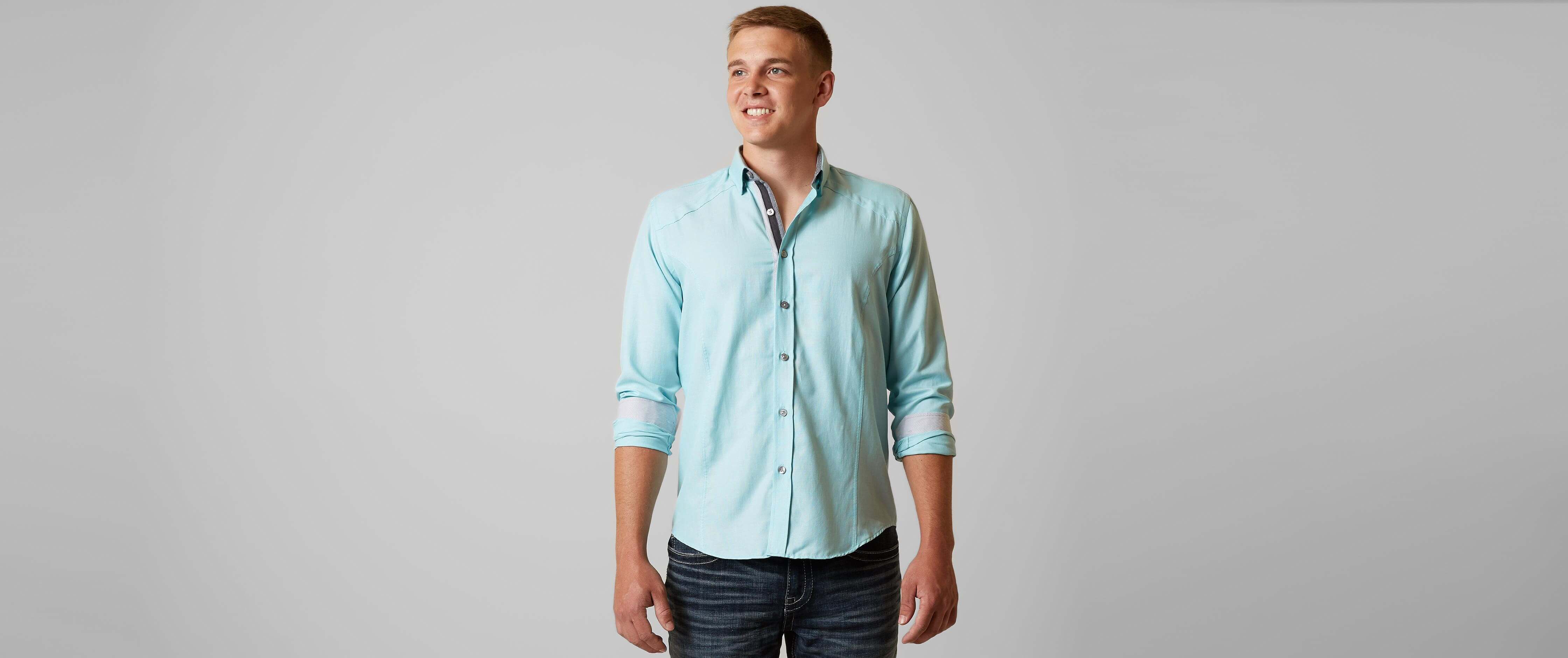 Eight X Textured Shirt - Men's Shirts in Light Green | Buckle