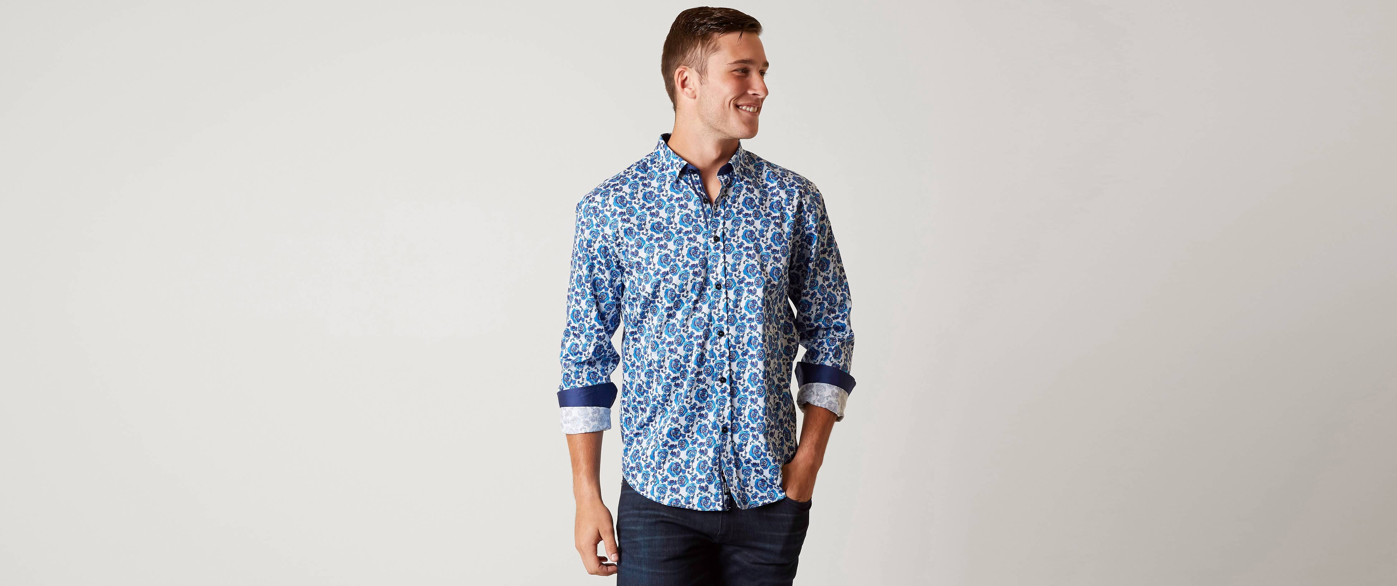 Eight X Rose Shirt - Men's Shirts in Navy | Buckle