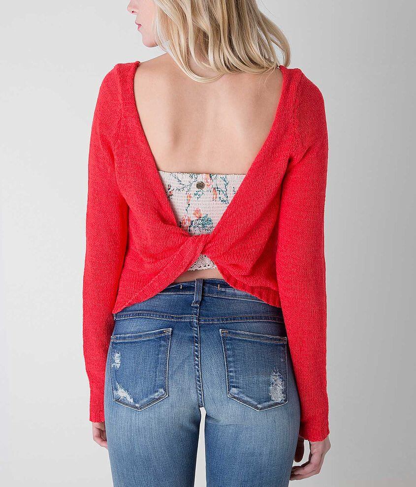 En Crème Open Weave Sweater - Women's Sweaters in Hot Red | Buckle