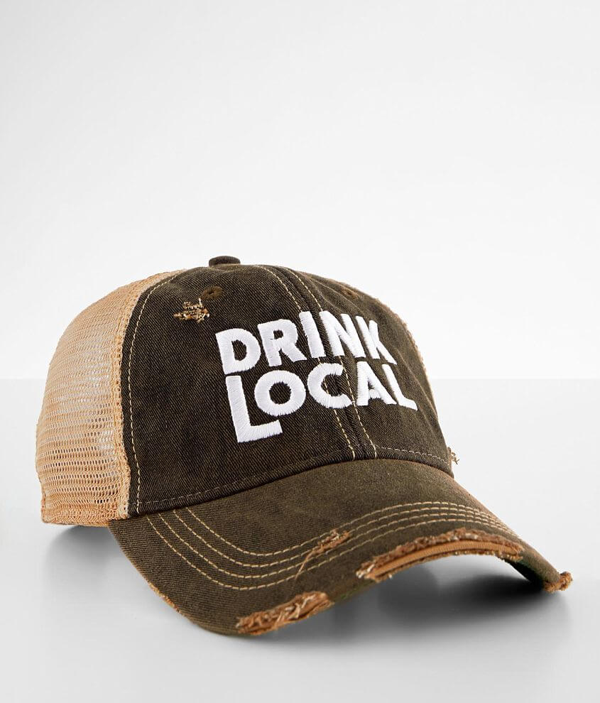 Retro Brand Drink Local Destructed Baseball Hat - Women's Hats in Black ...