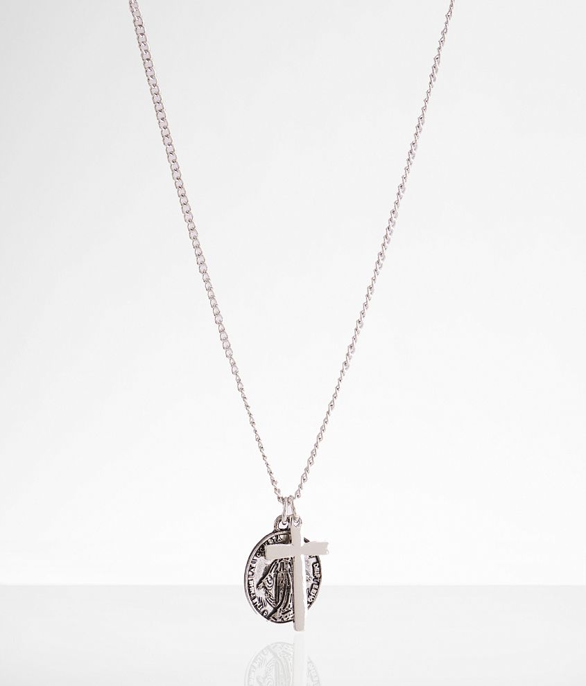 BKE Saint & Cross 19" Necklace - Men's Jewelry in Silver | Buckle