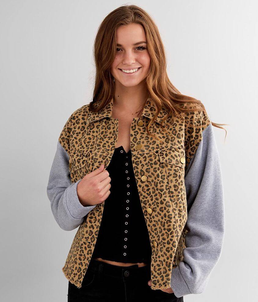 Fate Cheetah Print Jacket - Women's Coats/Jackets in Heather Grey Camel ...