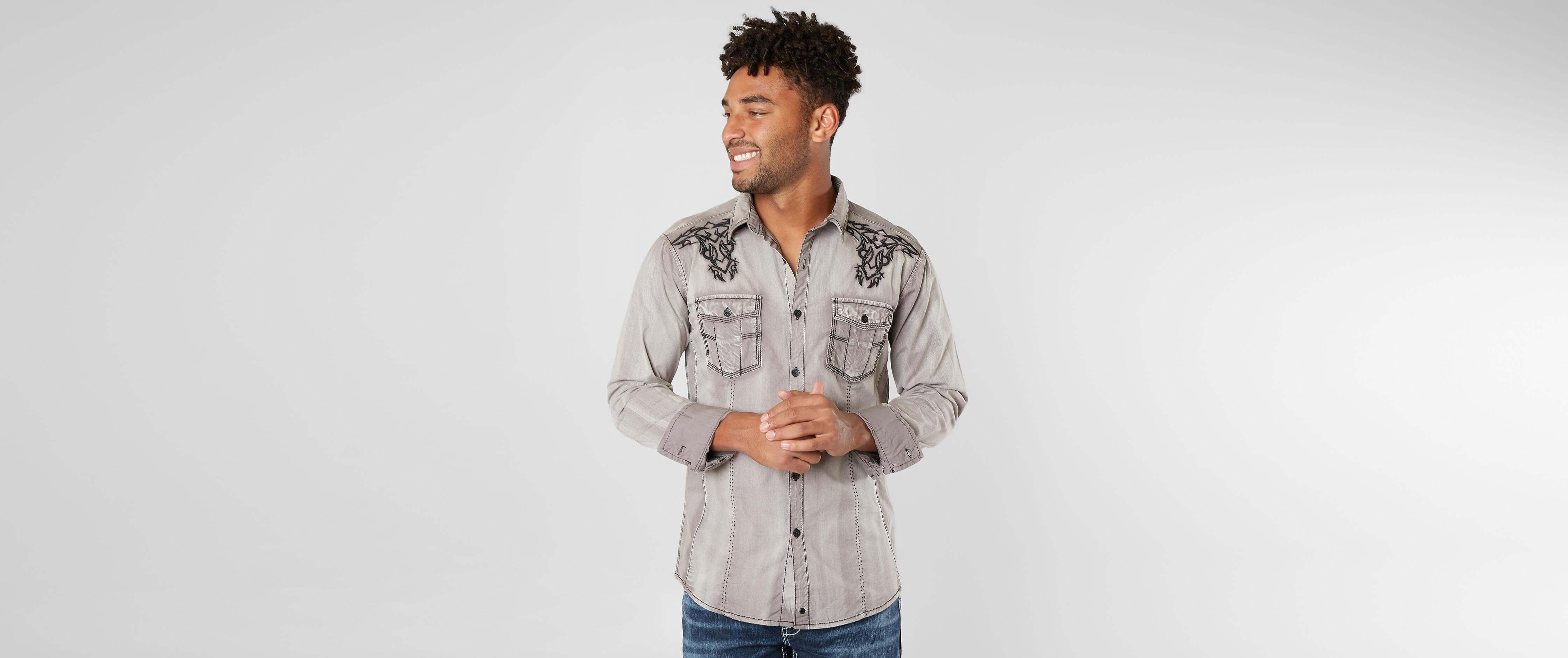 Buckle Black Moody Stretch Shirt - Men's Shirts in Light Brown | Buckle