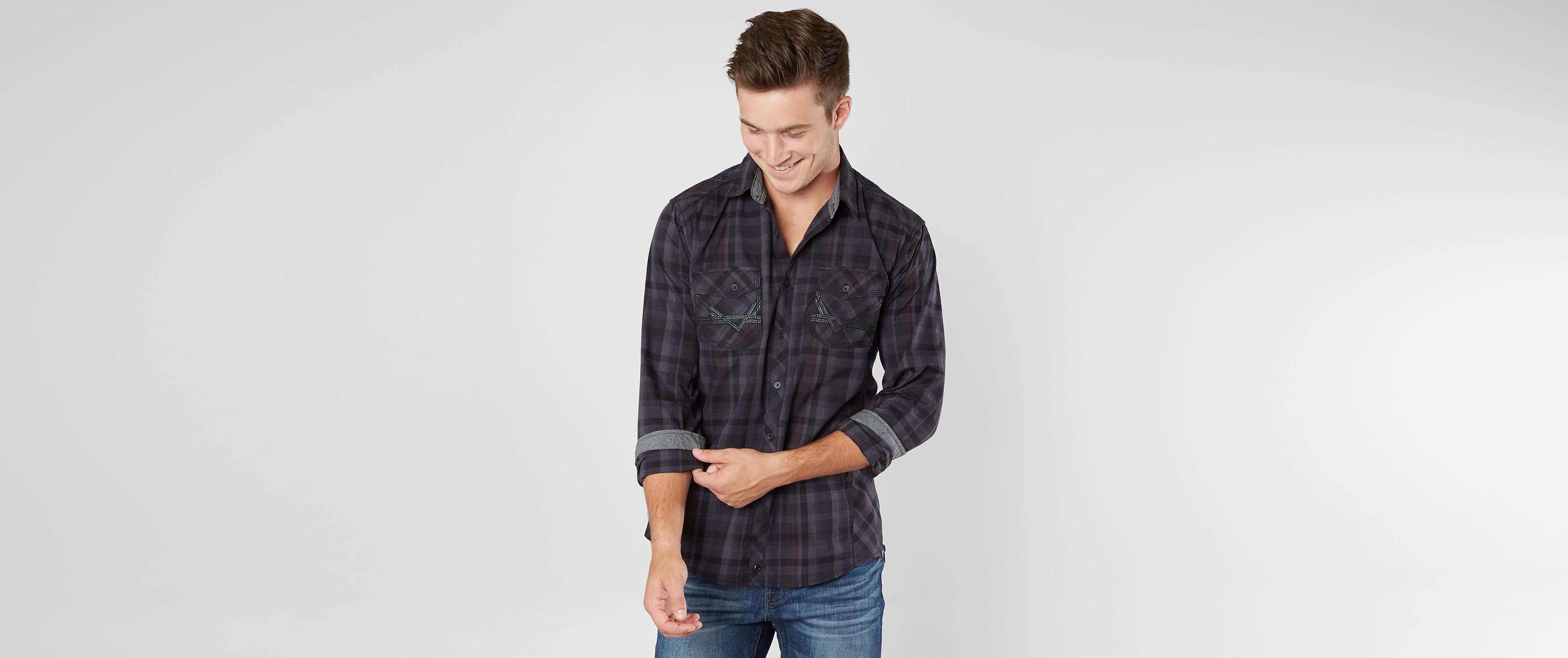 Buckle Black Menard Stretch Shirt - Men's Shirts in Black Charcoal Grey ...