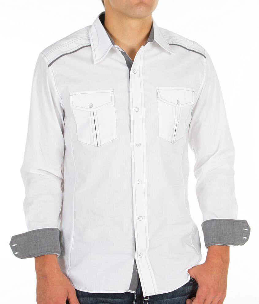 Buckle Black Polished Please Shirt - Men's Shirts in White | Buckle