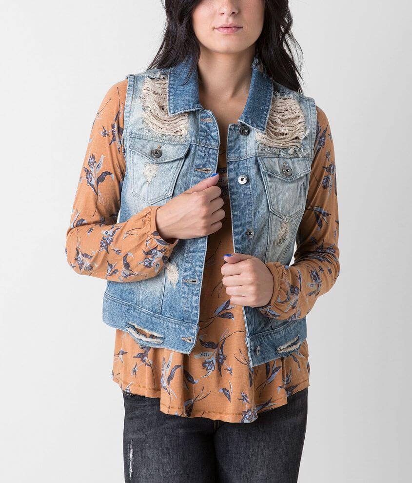 RWH Frayed Vest - Women's Coats/Jackets in Blue | Buckle