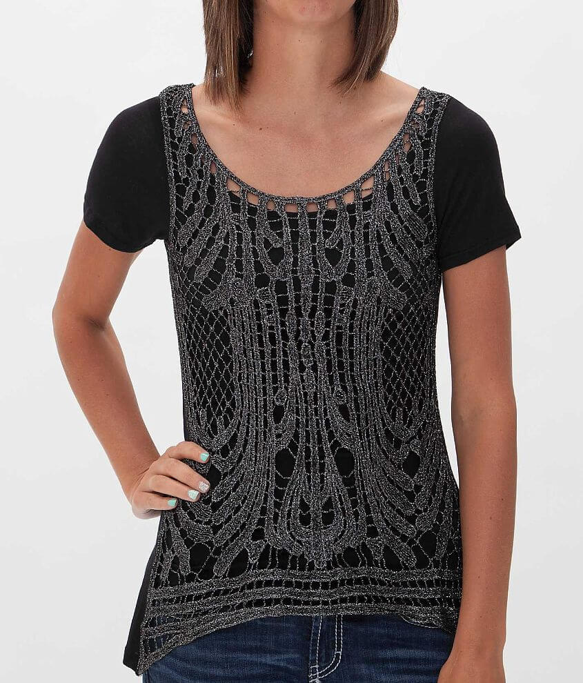 Daytrip Metallic Top - Women's Shirts/Blouses in Black | Buckle