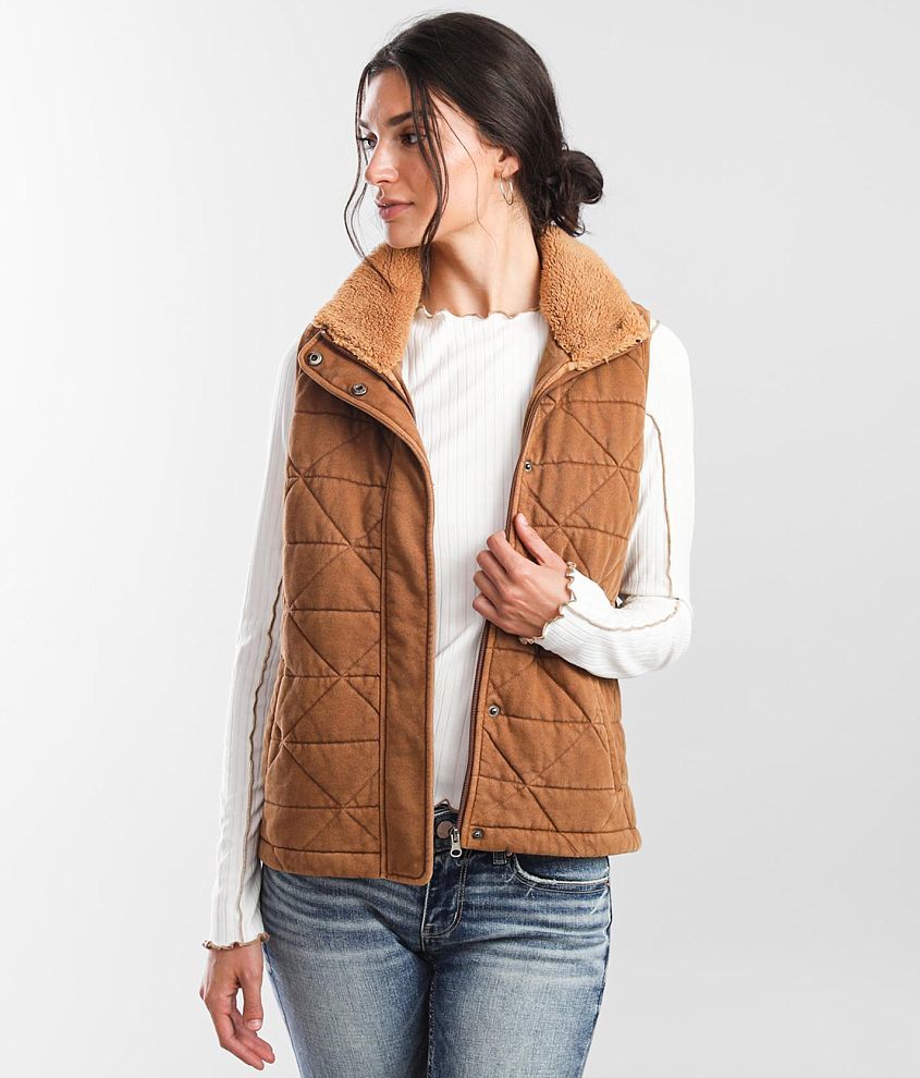 BKE Washed Vest - Women's Coats/Jackets in Khaki | Buckle