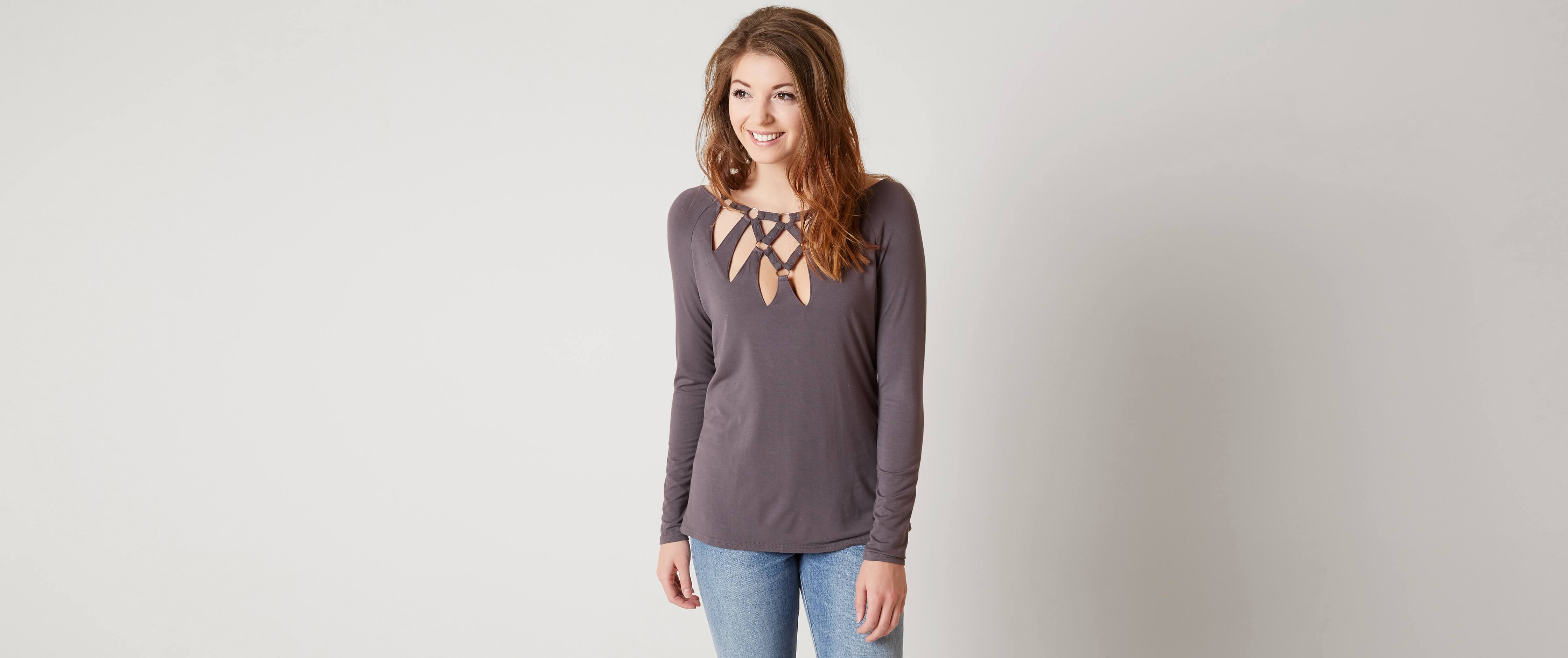 red by BKE O-Ring Top - Women's Shirts/Blouses in Plum Kitten | Buckle