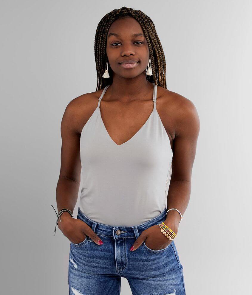 red by BKE Strappy Tank Top - Women's Tank Tops in Grey | Buckle