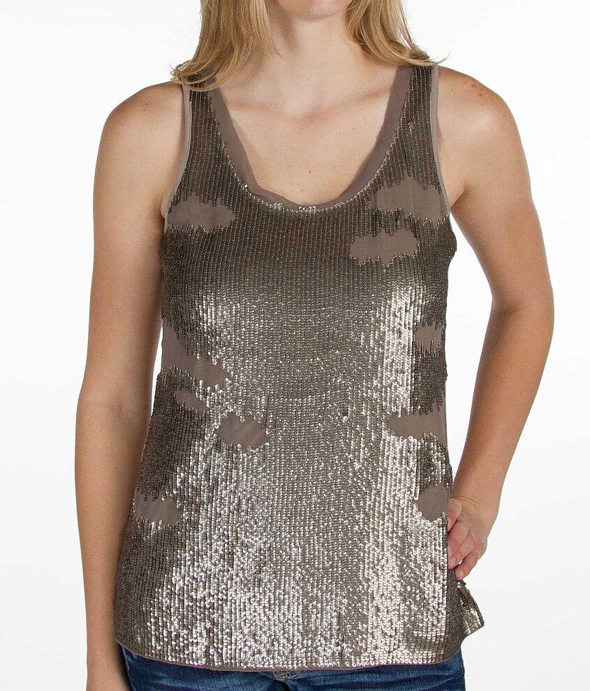 BKE Boutique Sequin Tank Top - Women's Tank Tops in Taupe | Buckle