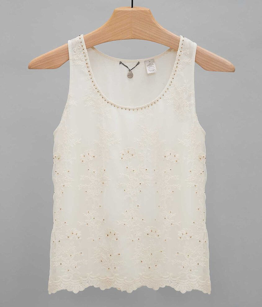BKE Boutique Beaded Tank Top - Women's Tank Tops in Cream | Buckle