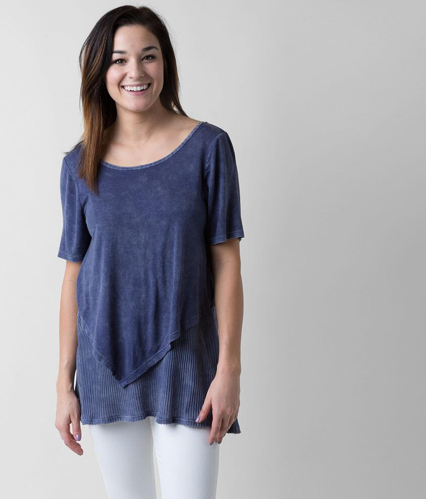 Gilded Intent Raw Edge Top - Women's Shirts/Blouses in Crown Blue | Buckle