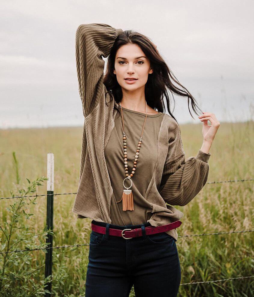 Gimmicks Open Tulip Back Knit Top - Women's Shirts/Blouses in Beech ...