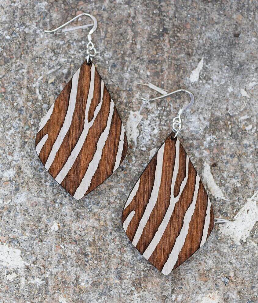 Grounded Goods Design Zebra Petal Earring - Women's Jewelry in Brown ...