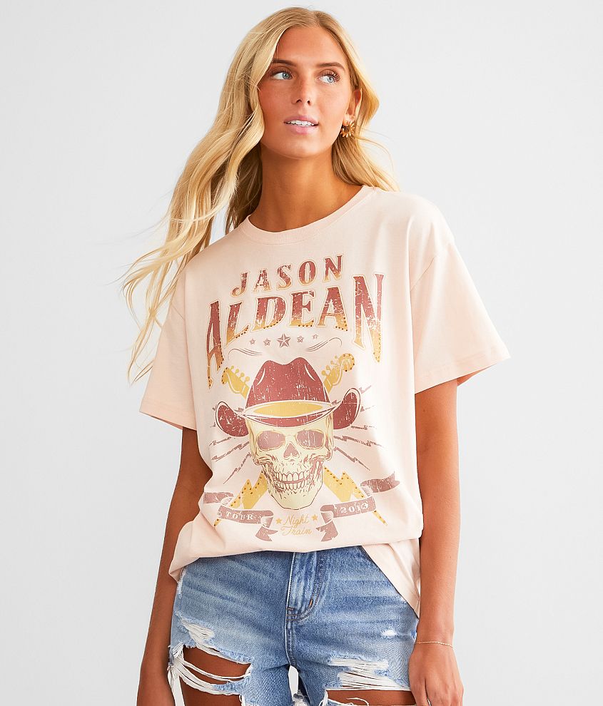 Jason Aldean Night Train Band T-Shirt - Women's T-Shirts in Peach Whip ...