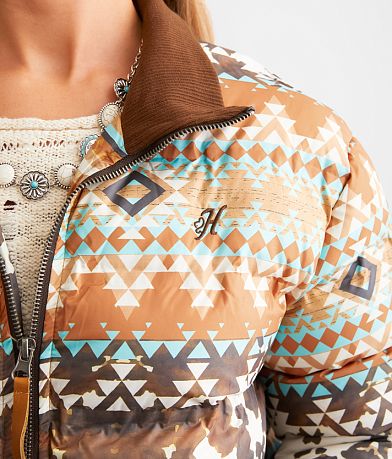 Hooey Aztec Puffer Jacket - Women's Coats & Jackets in Tan Brown | Buckle