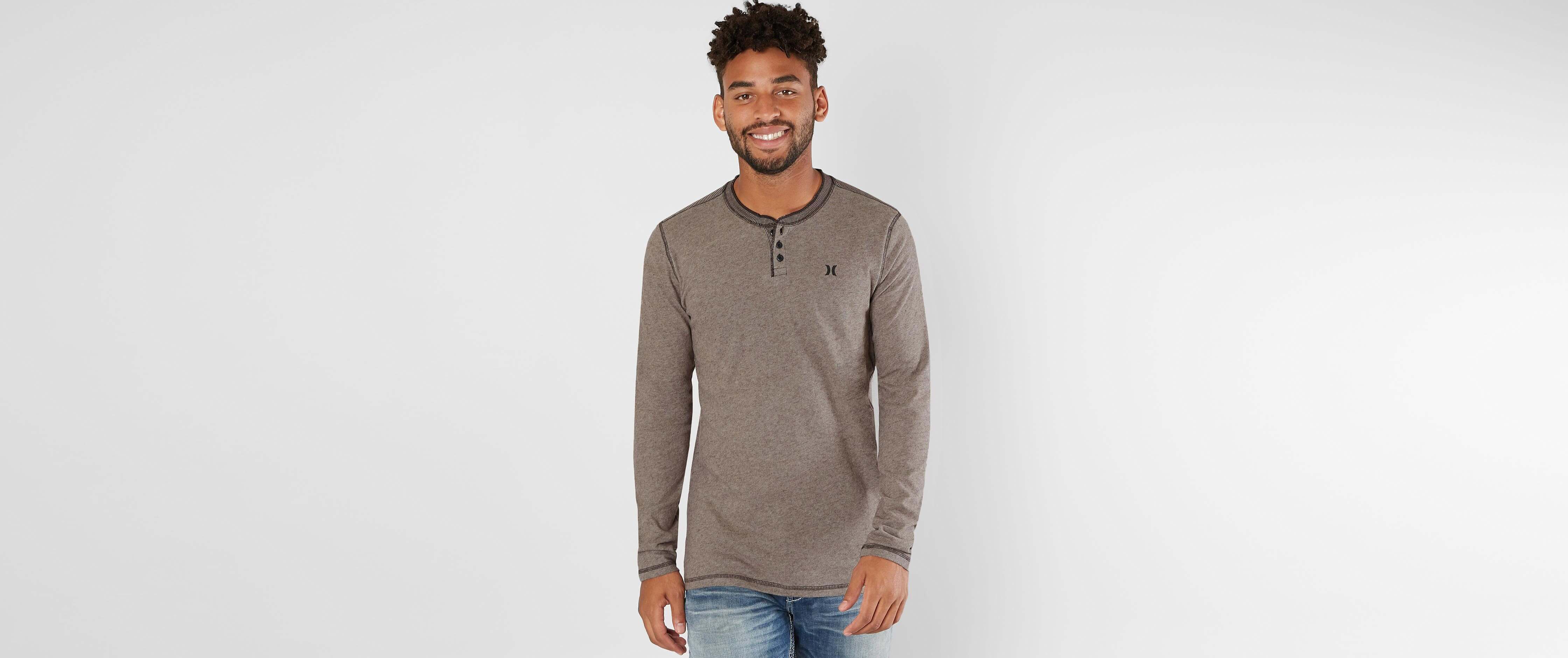 Hurley Lowdown Thermal Henley - Men's T-Shirts in Khaki | Buckle