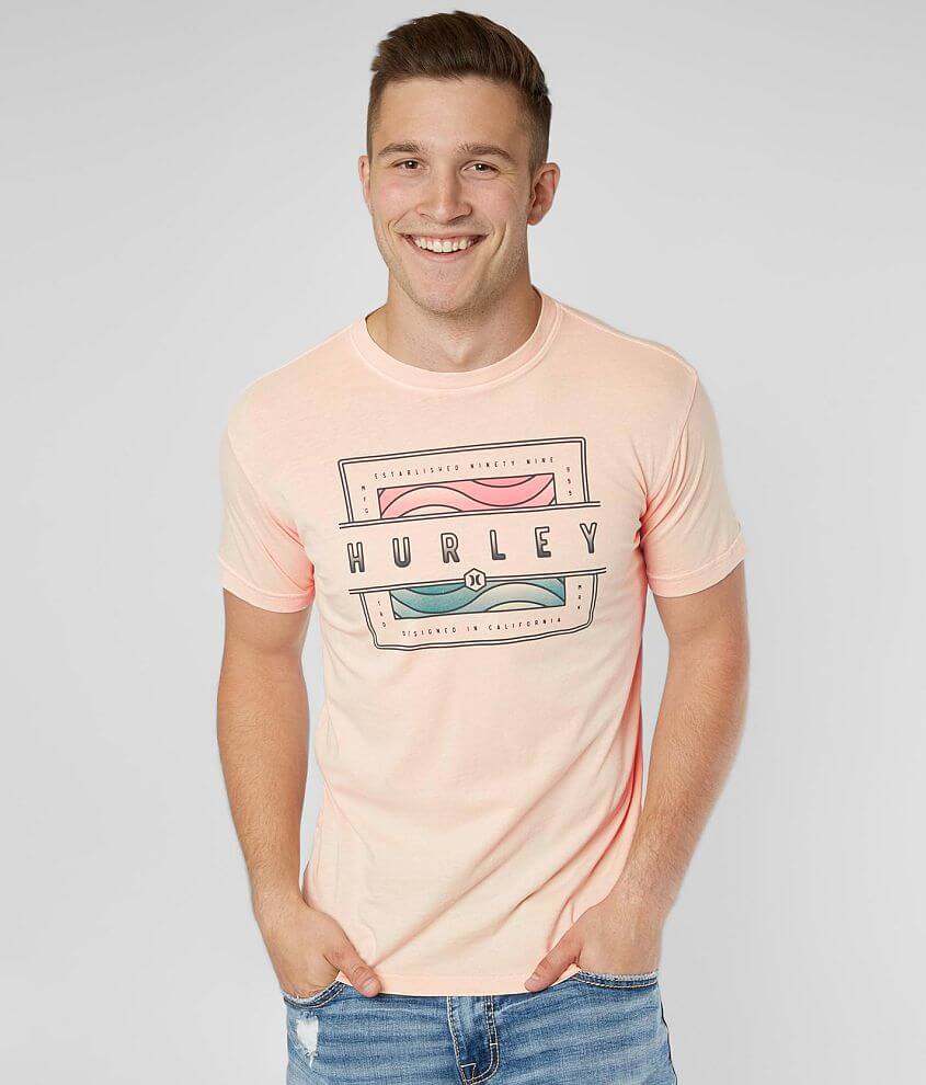 Hurley Sundial T-Shirt - Men's T-Shirts in Peach Pigment Dye | Buckle