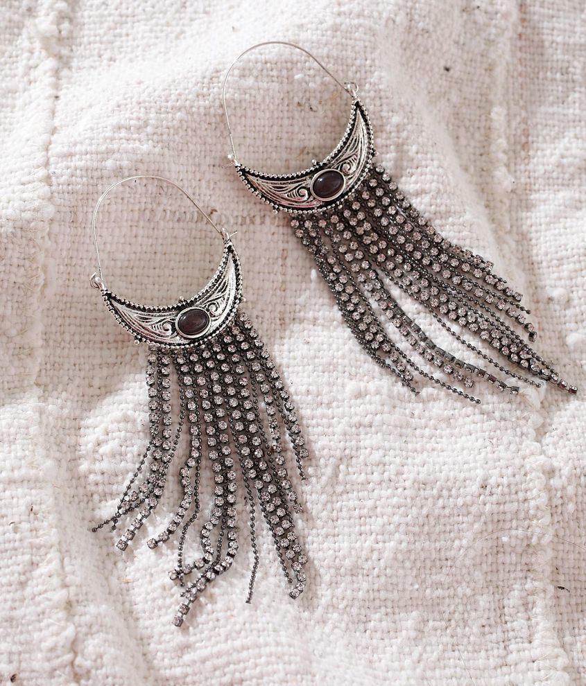 Sterling & Stitch Rhinestone Fringe Earring - Women's Jewelry in ...