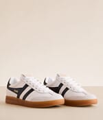 Gola® Cyclone Leather Sneaker - Women's Shoes in White Black Gum