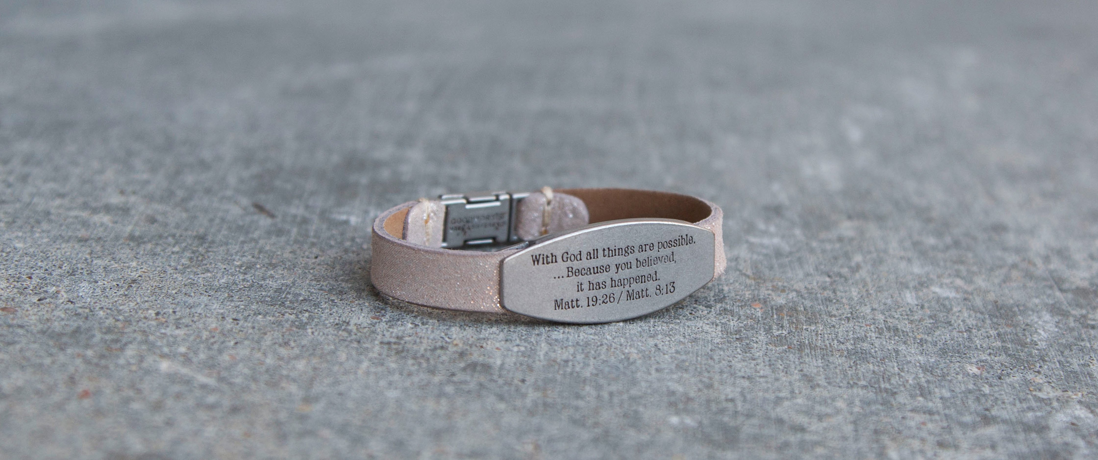 Good Work(s) Matthew 19:26 Bracelet - Women's Jewelry in Stardust Peach Silver | Buckle