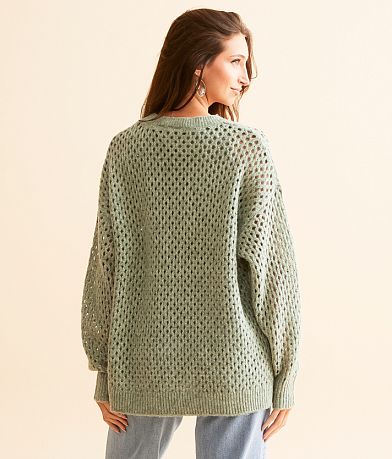Daytrip Open Stitch Oversized Sweater - Women's Sweaters in Seagrass ...