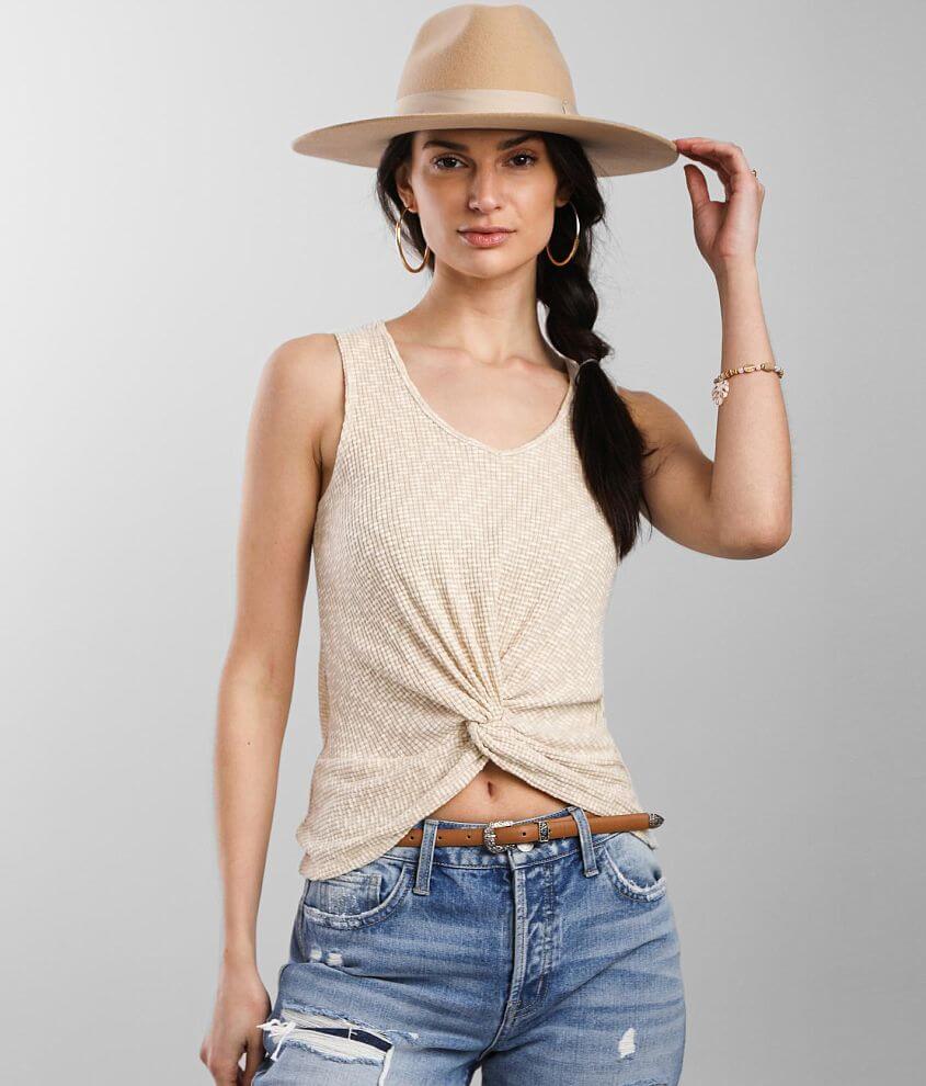 Daytrip Textured V-Neck Twist Front Tank Top - Women's Tank Tops in ...