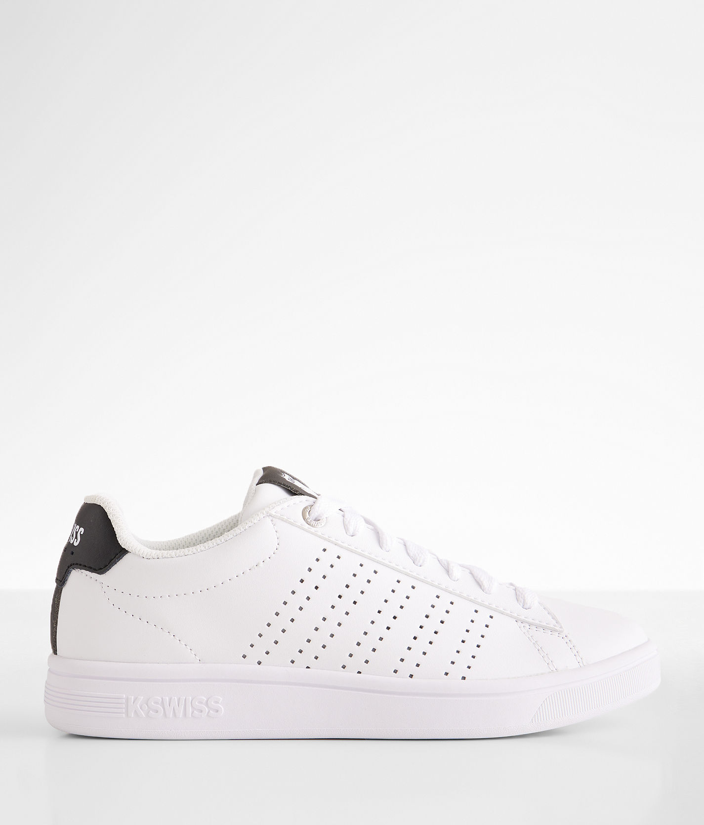 K Swiss Court Casper III Leather Sneaker Women s Shoes in White Black Buckle