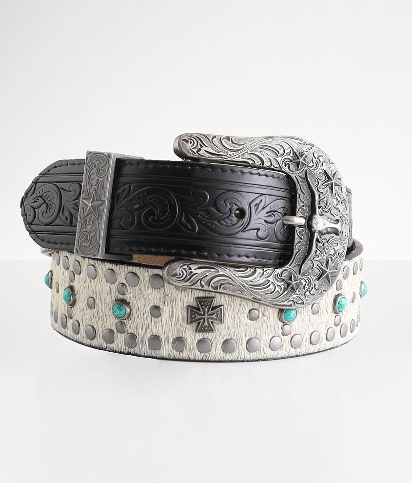 BKE Turquoise Western Leather Belt - Women's Belts in Black | Buckle