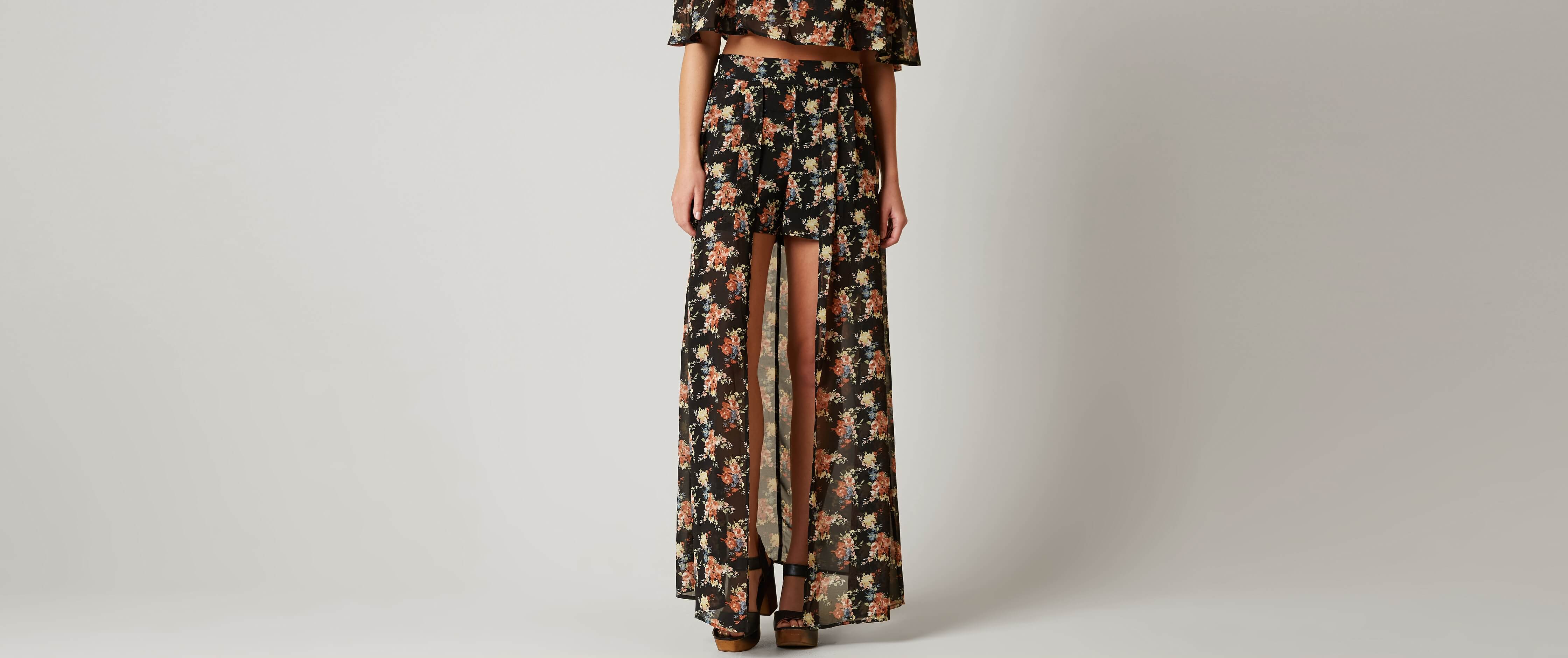 Daytrip Maxi Skort - Women's Skirts in Black Orange | Buckle