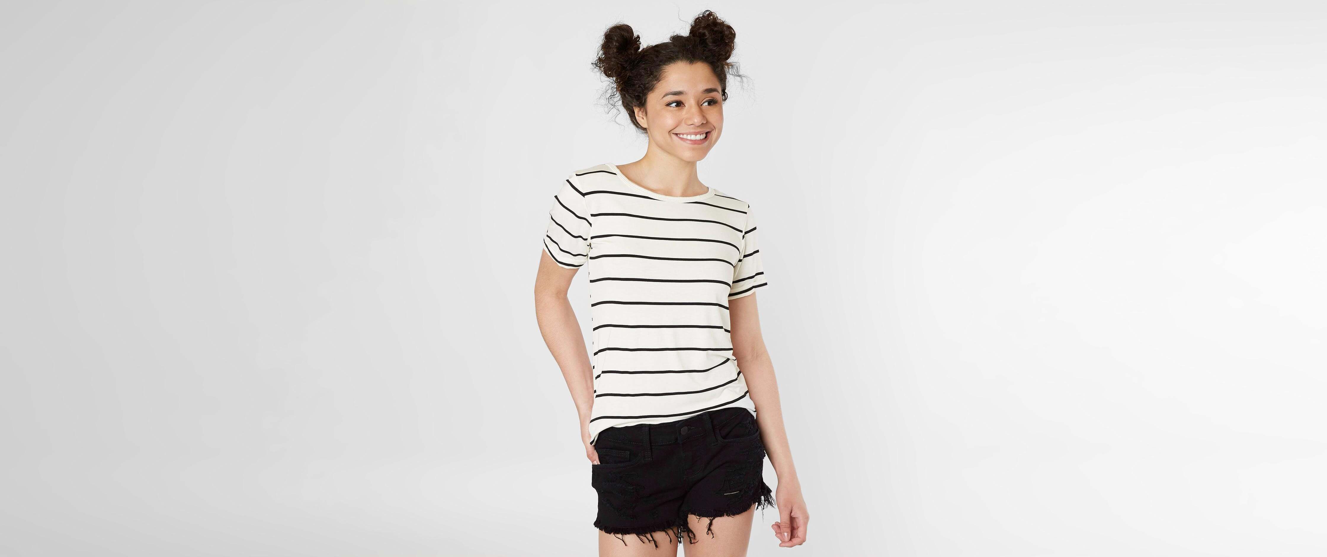 FITZ + EDDI Striped T-Shirt - Women's T-Shirts in White Black | Buckle