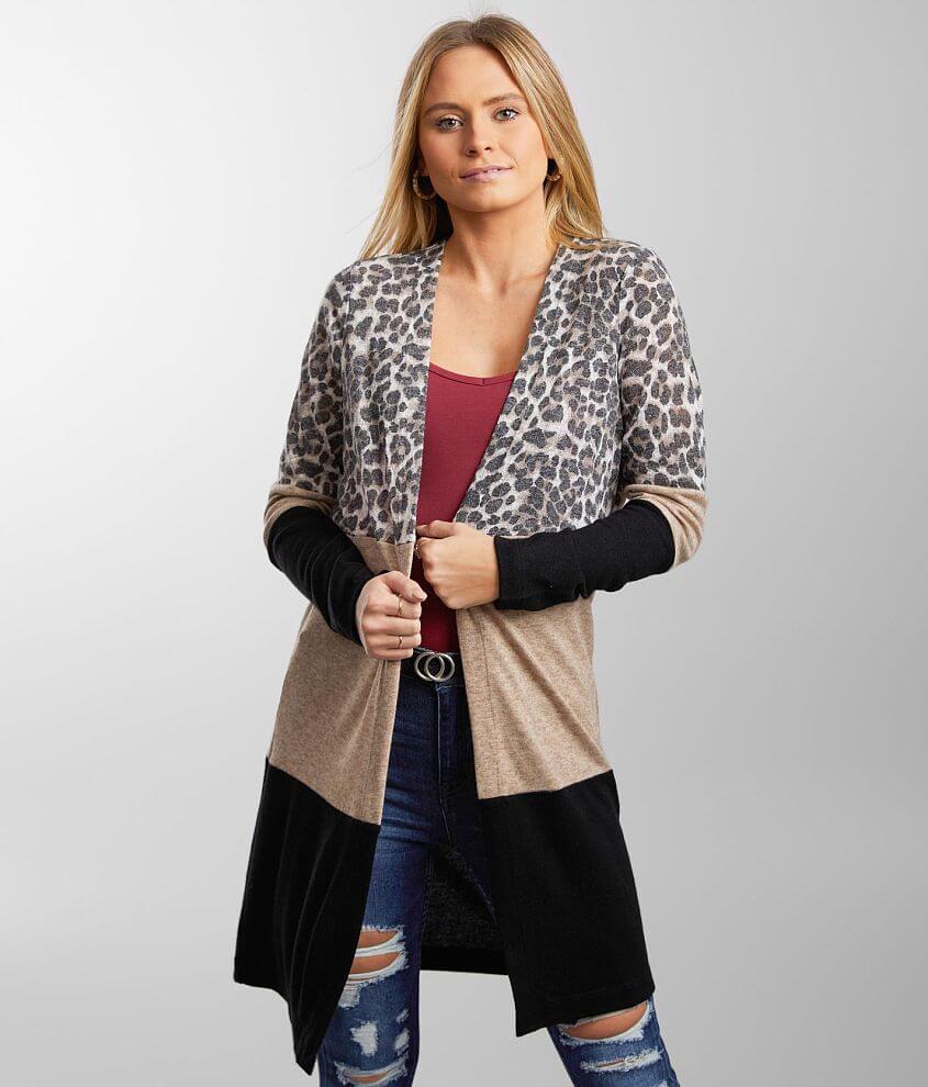 Daytrip Color Block Cardigan - Women's Sweaters in Tan Black | Buckle