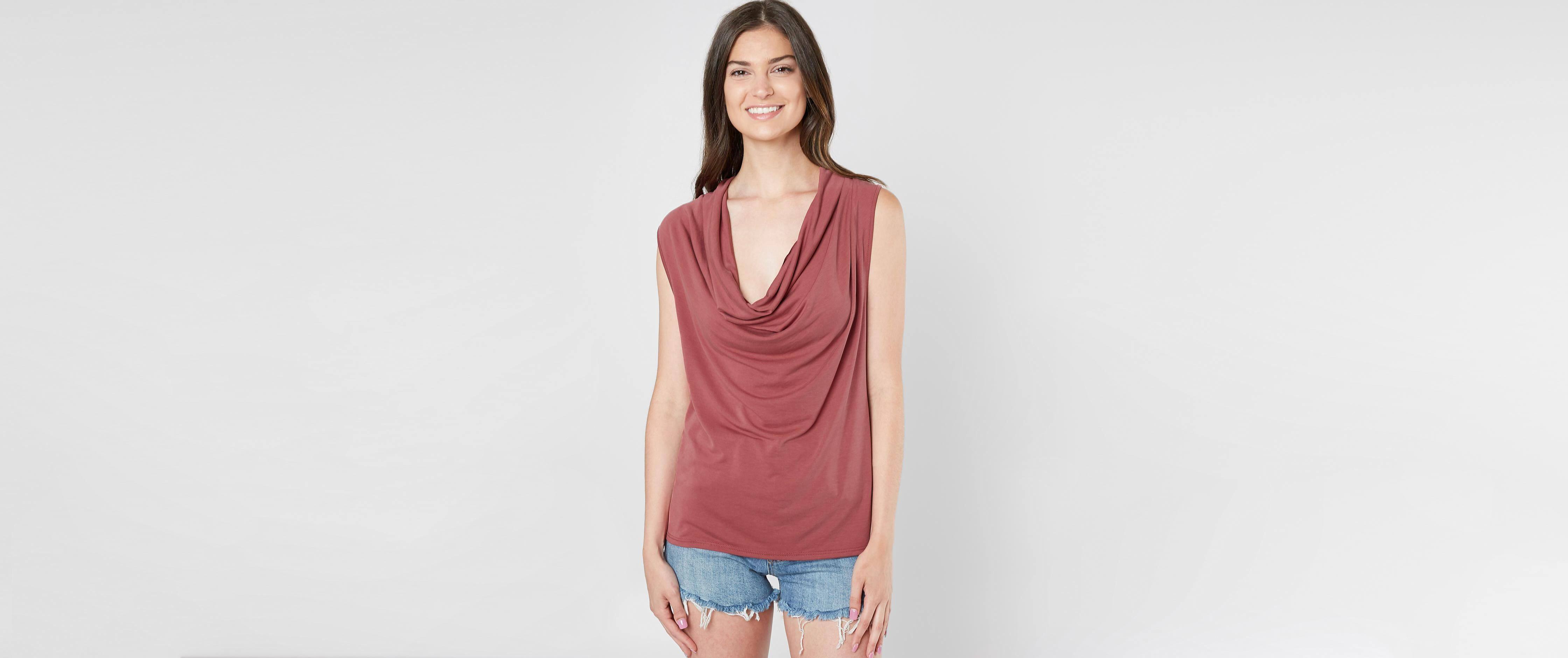 Daytrip Cowl Neck Tank Top - Women's Tank Tops in Red | Buckle