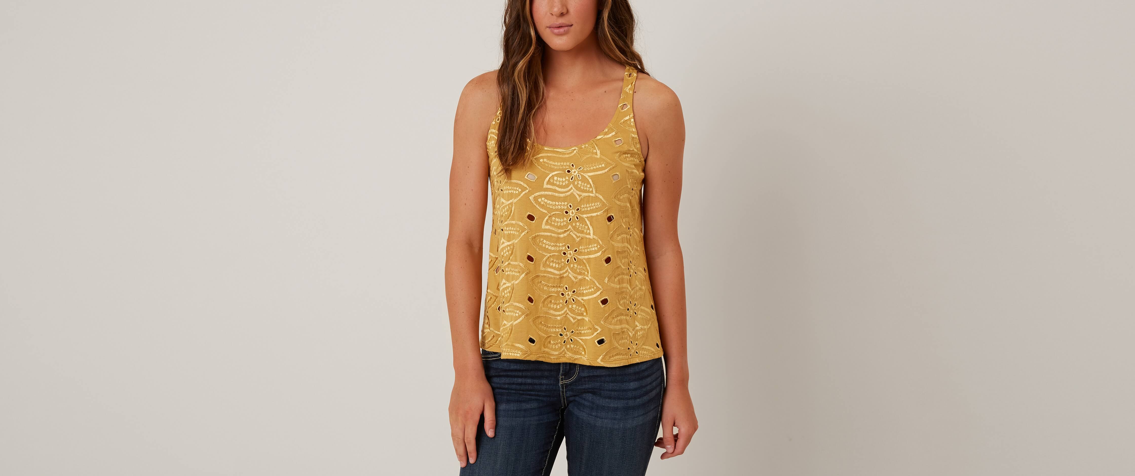Daytrip Eyelet Tank Top - Women's Tank Tops in Honey Gold | Buckle