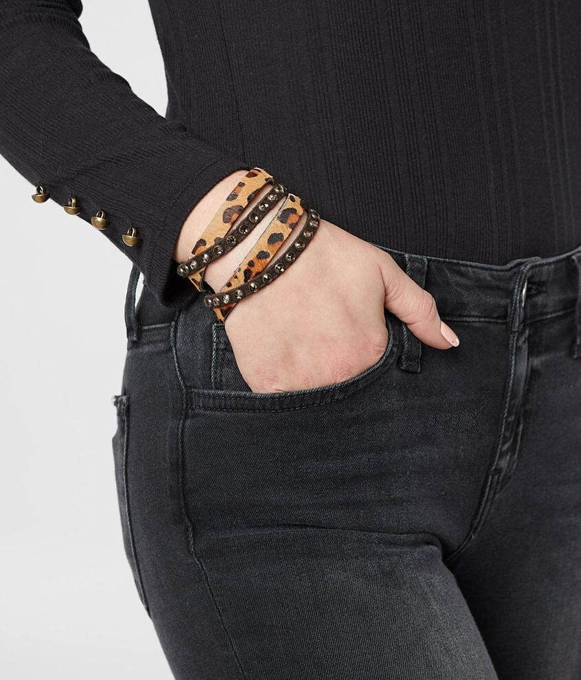 Leatherock Leopard Leather Bracelet - Women's Jewelry in Leopard | Buckle