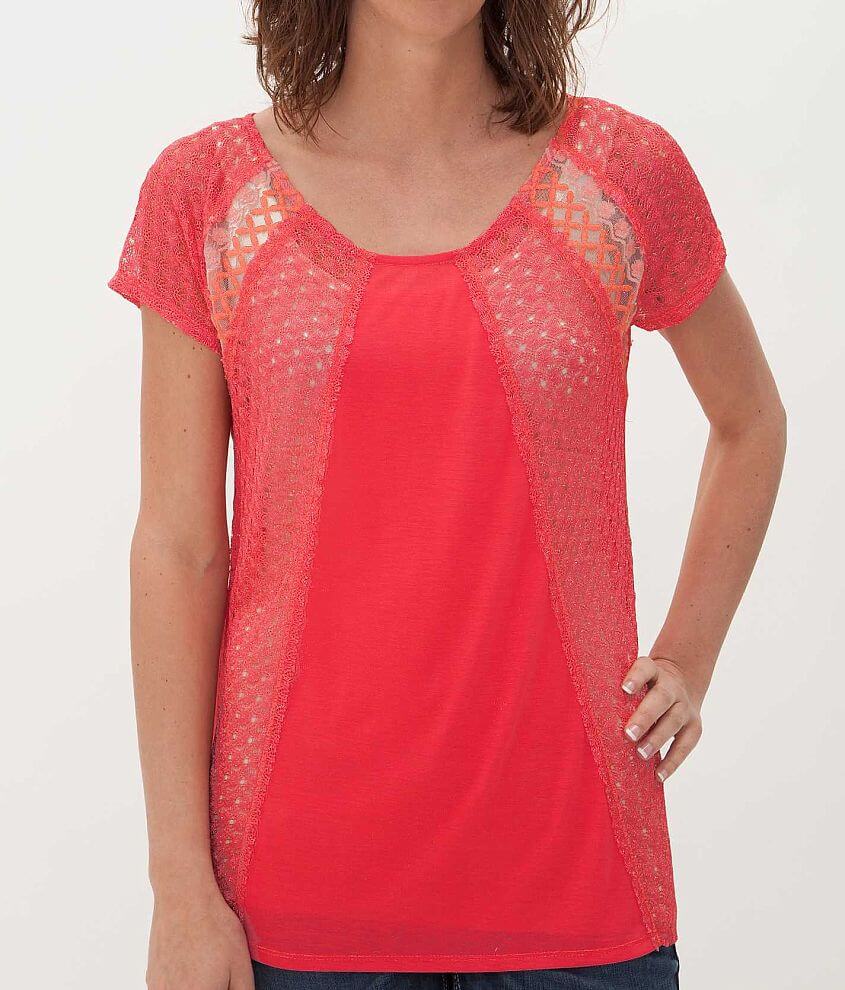 Daytrip Raw Edge Top - Women's Shirts/Blouses in Coral | Buckle