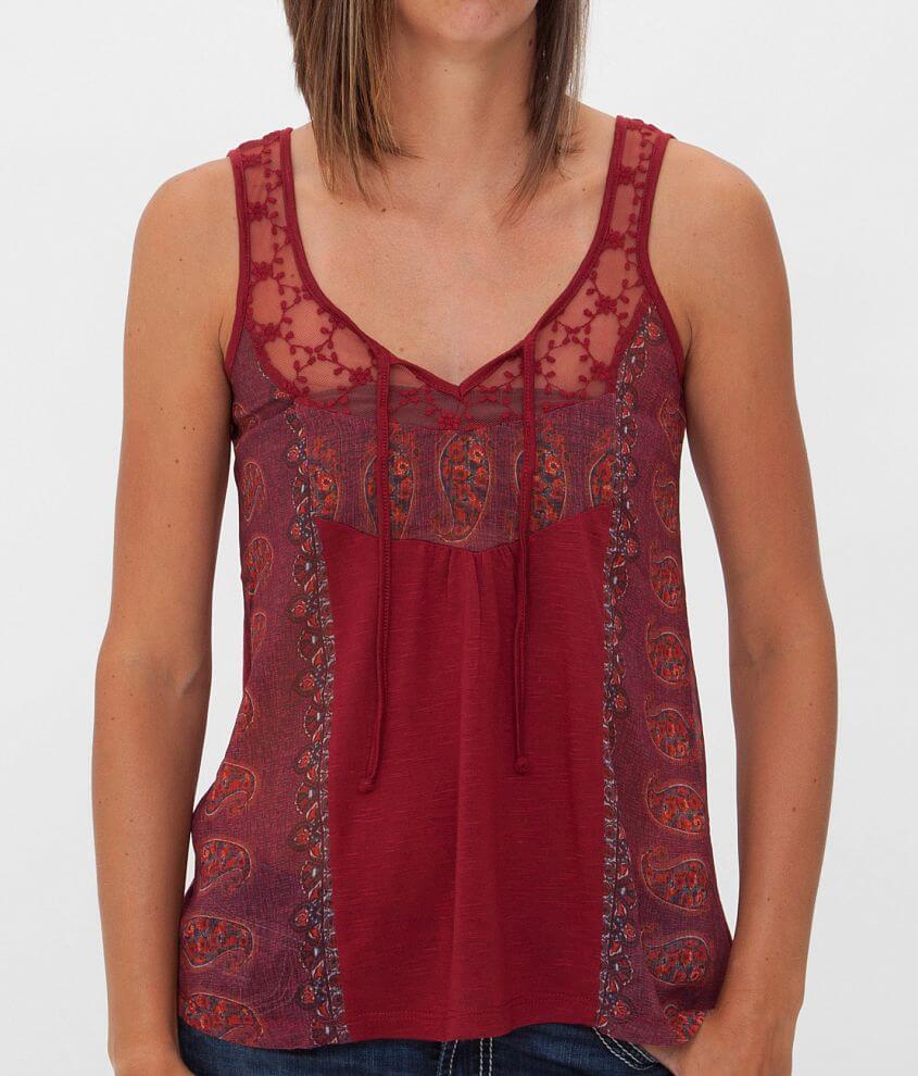 Daytrip Pieced Slub Fabric Tank Top - Women's Tank Tops in Burgundy ...