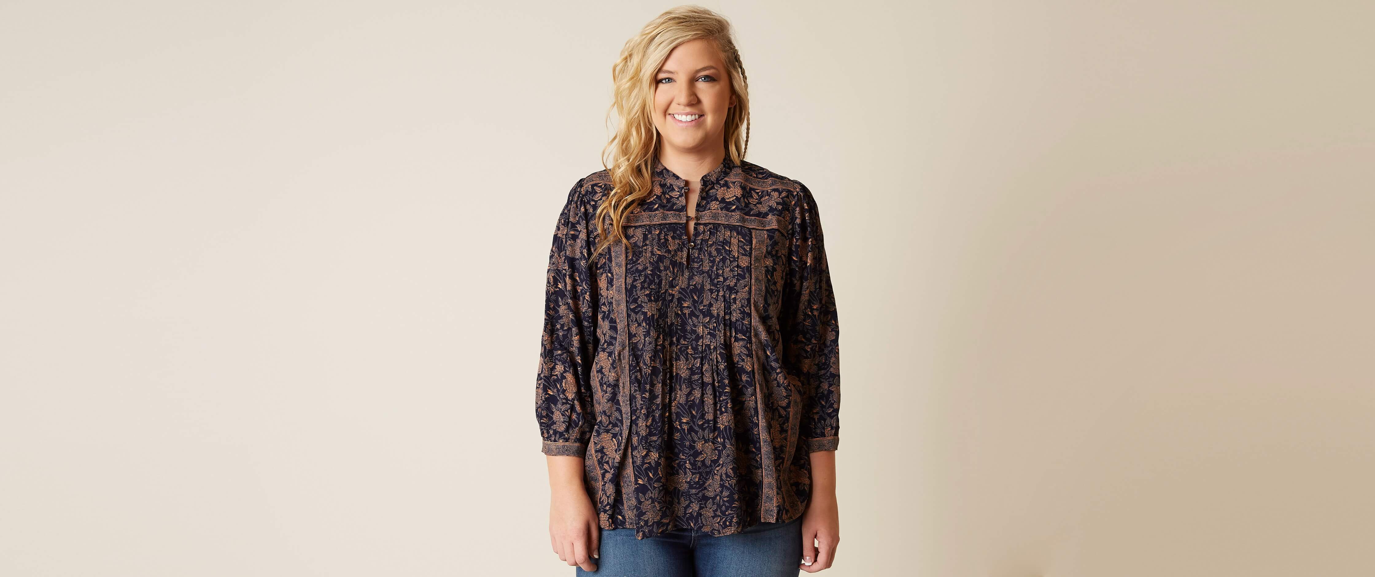 Lucky Brand Michelle Henley Top - Plus Size Only - Women's Shirts ...
