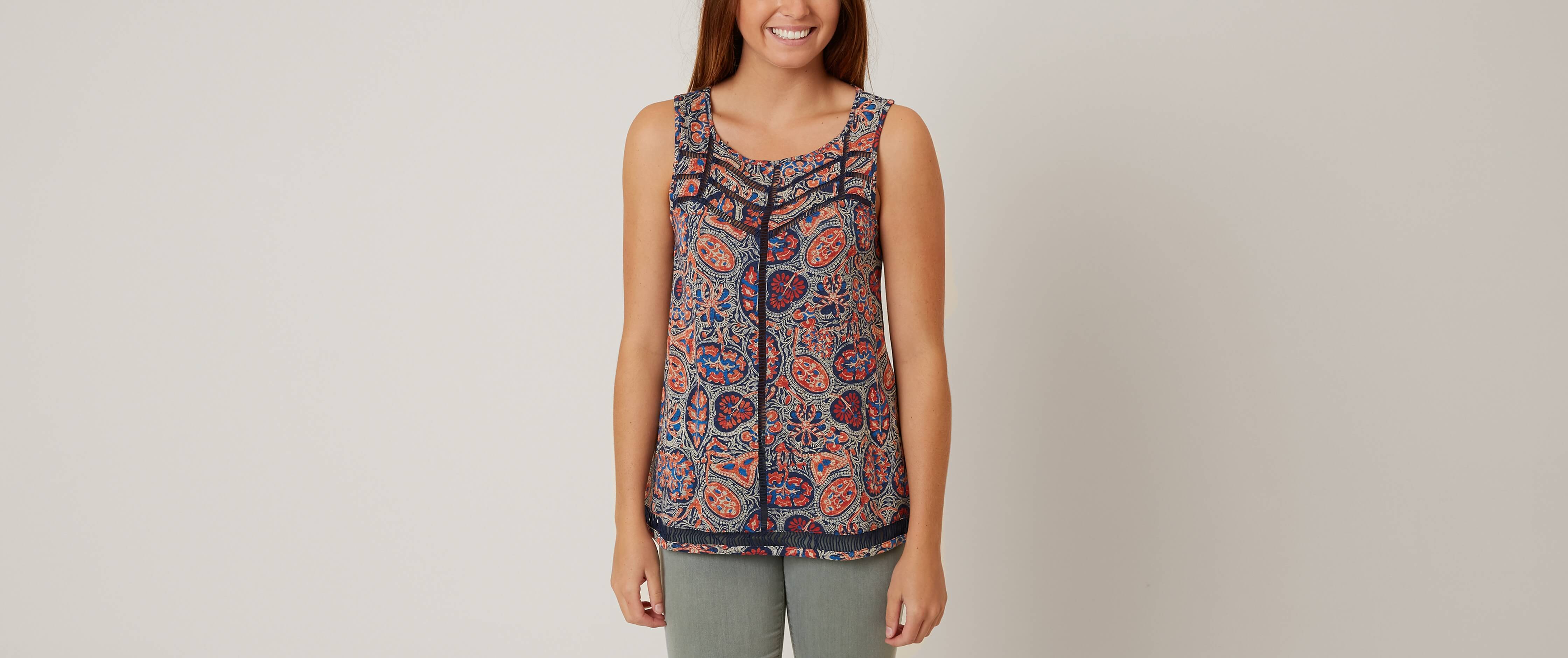 Lucky Brand Ladder Tank Top - Women's Tank Tops in Orange Multi | Buckle