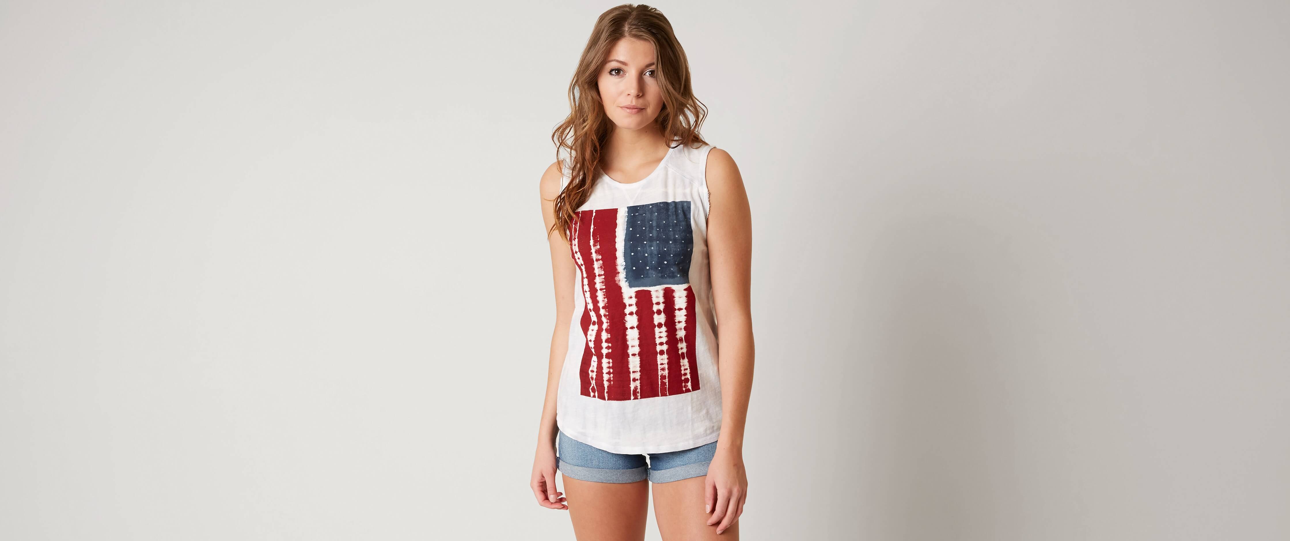 Lucky Brand Flag Tank Top - Women's Tank Tops in Grey Multi | Buckle